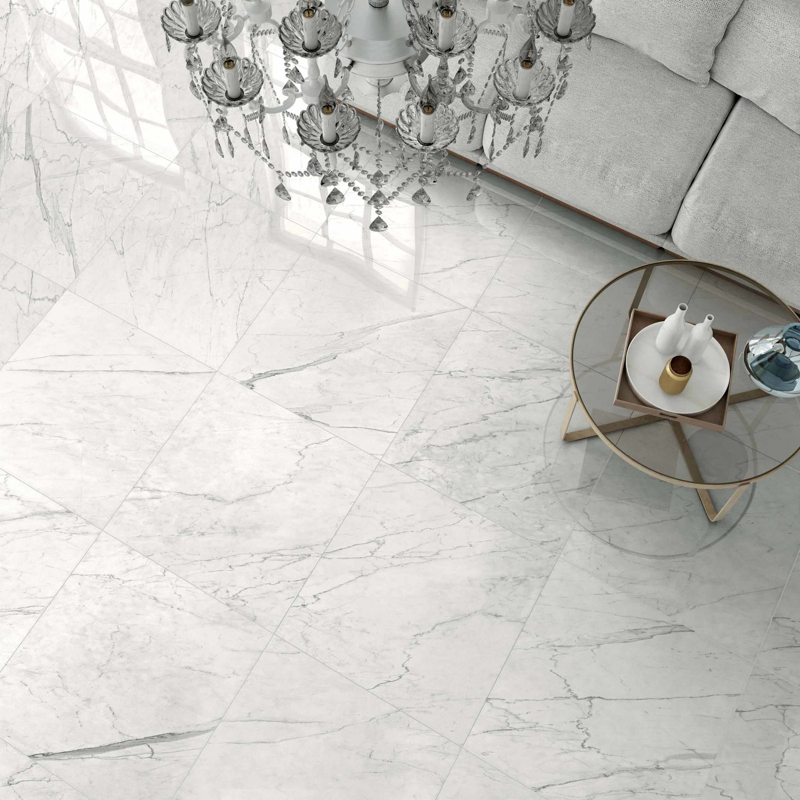 Precious Statuary Marble effect porcelain tile floor Bertolani Store